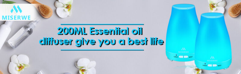 Miserwe 200ML Essential Oil Diffuser Ultrasonic Mist Humidifiers ...